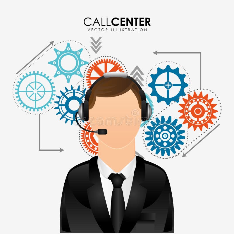 Call center design stock vector. Illustration of gears - 65884828