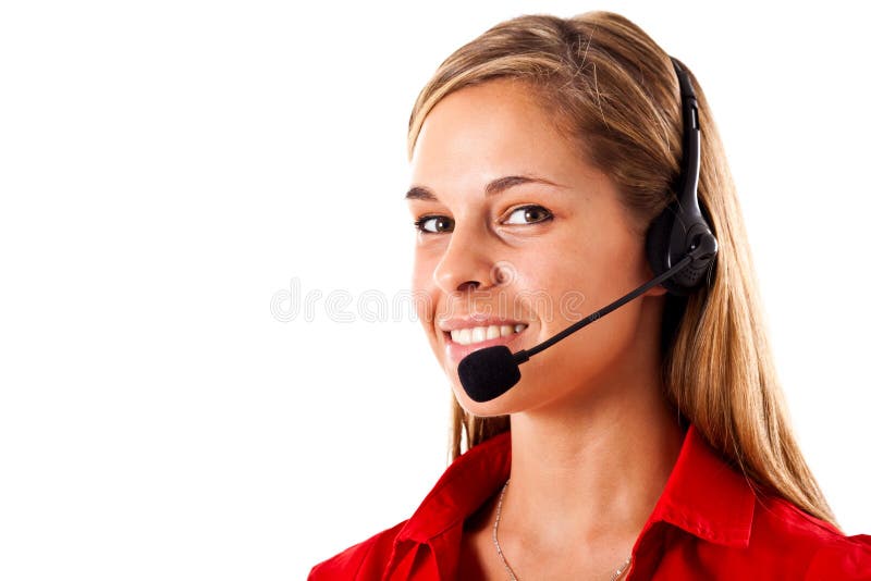 Call Center Employee Smiling Stock Image - Image of headset, support ...