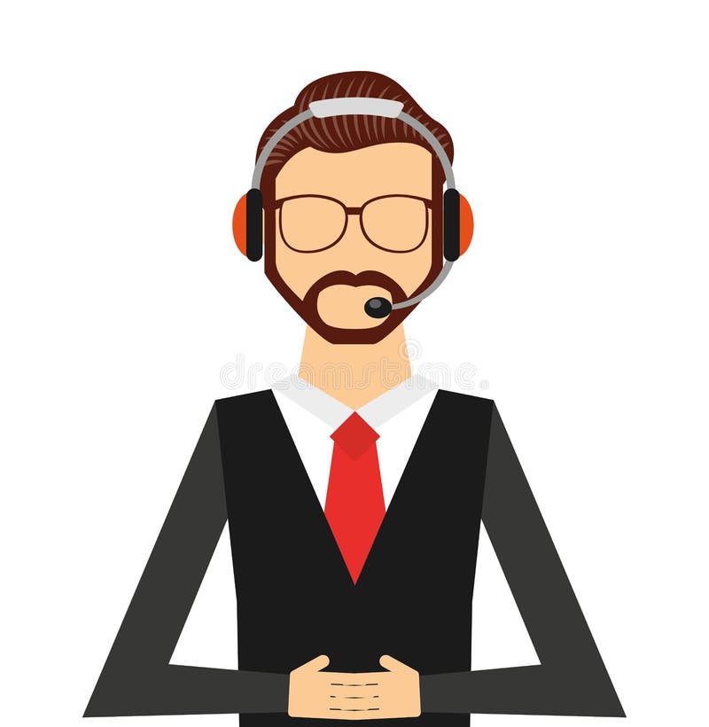 Call Center Employee Isolated Icon Design Stock Illustration ...