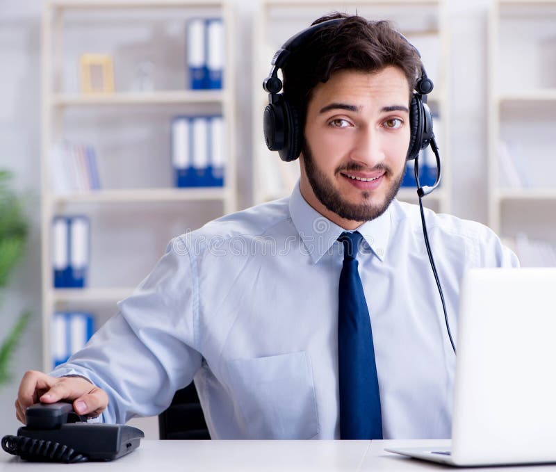 Call Center Employee Working in Office Stock Image - Image of jobs ...