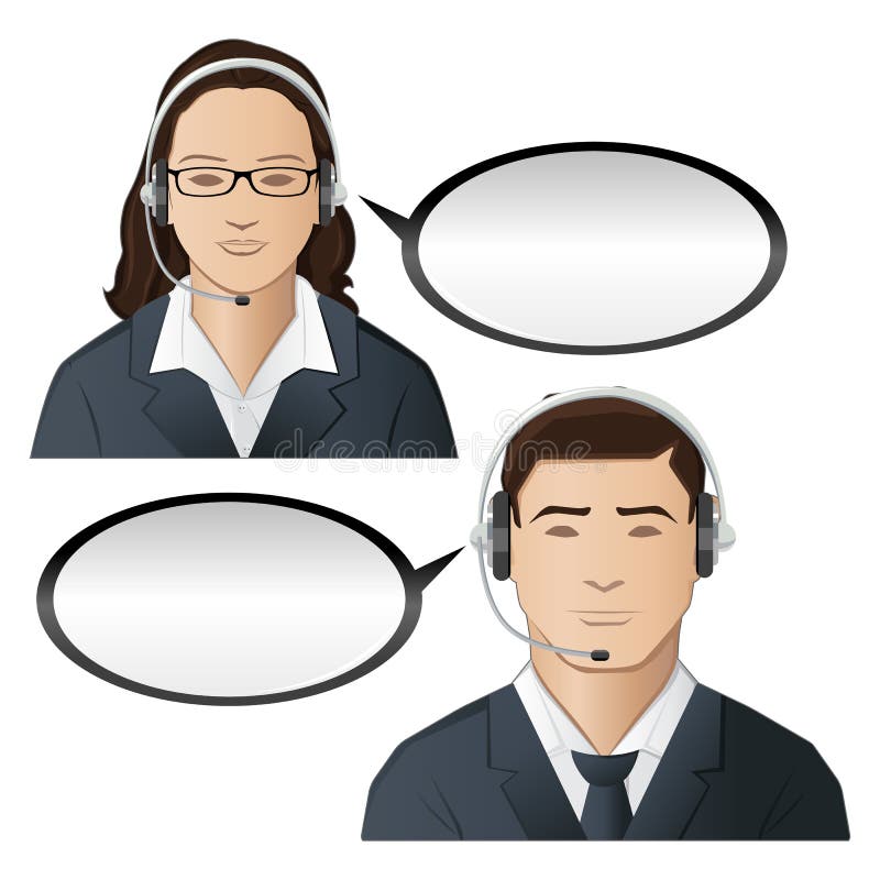 Lady in Call Center stock vector. Illustration of chat - 22474488