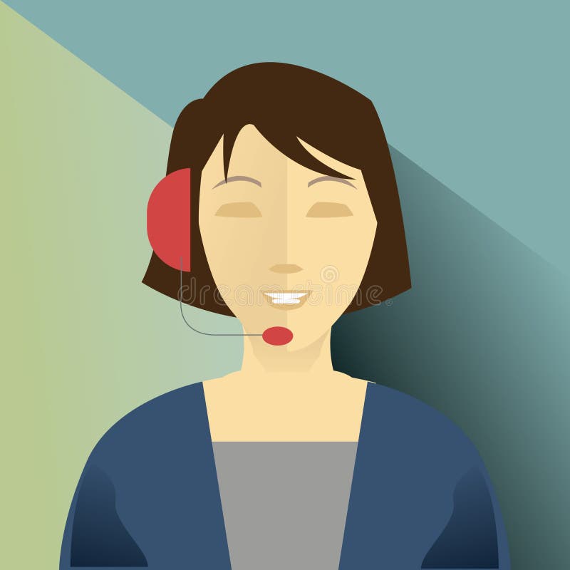 Call Center Executive. Vector Illustration Decorative Design Stock ...