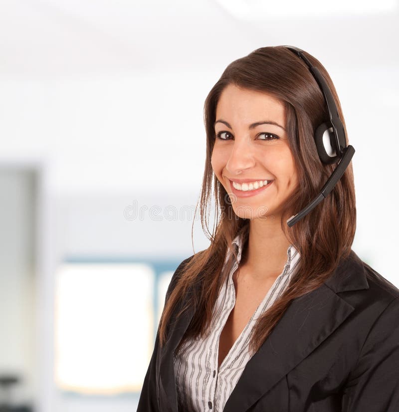 Beautiful Customer Service Operator Woman Stock Photo - Image of lady ...