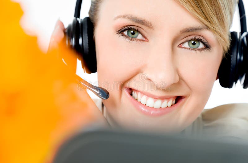 Call Center Friendly Operator Stock Image - Image of smiling, young ...