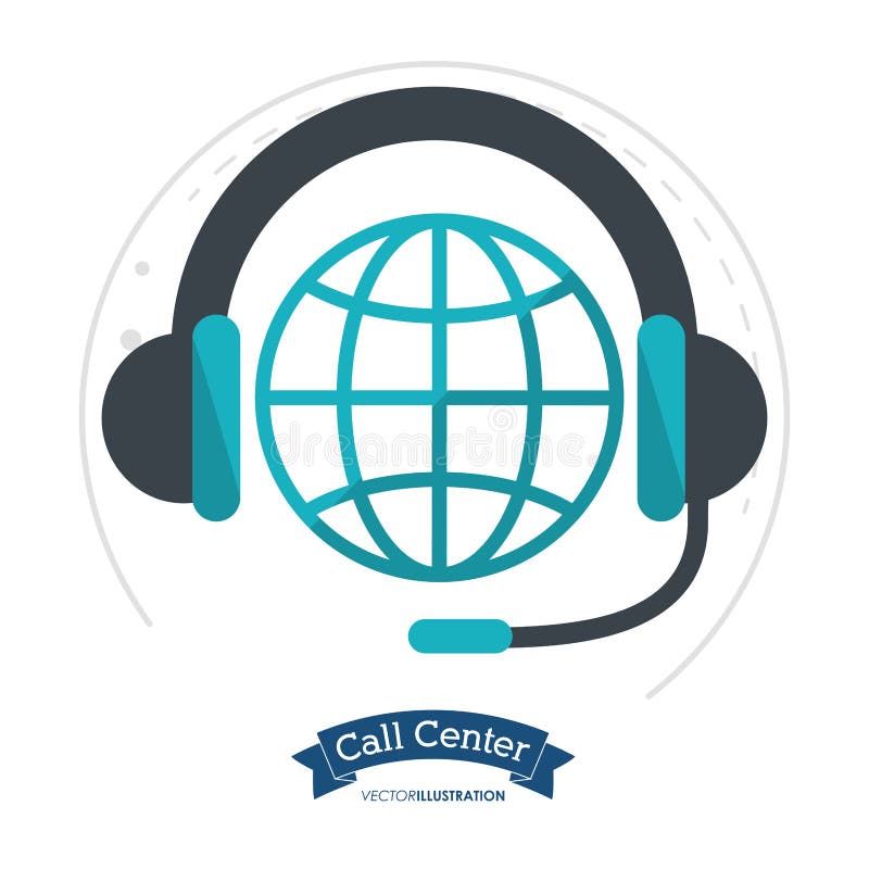 Call Center Globe Connection Headphones Stock Illustration ...