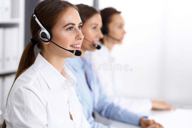 Call Center. Group of Operators at Work Stock Photo - Image of support ...