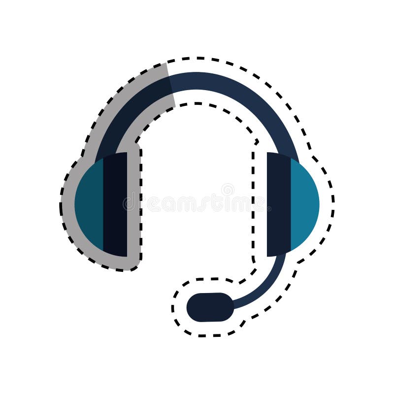 Call center headset device stock illustration. Illustration of ...
