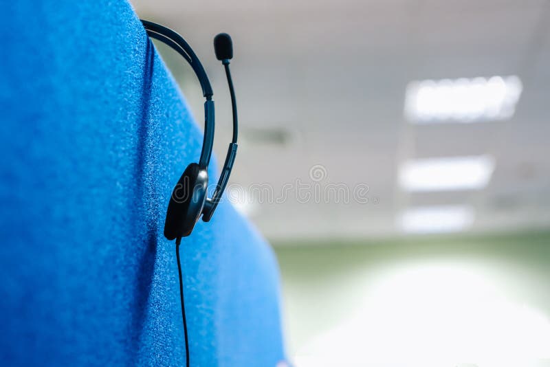 Call Center Headset Headphones Microphone Talking Workplace Stock Image ...