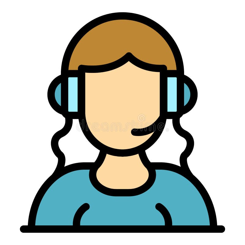 Call Center Headset Icon Color Outline Vector Stock Vector ...
