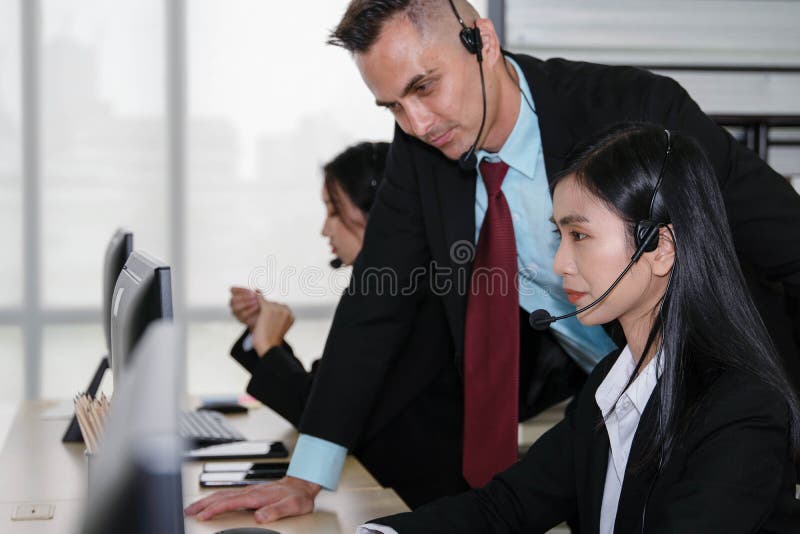 Call Center and Help Desk Support Agent in Operation at Online Customer ...