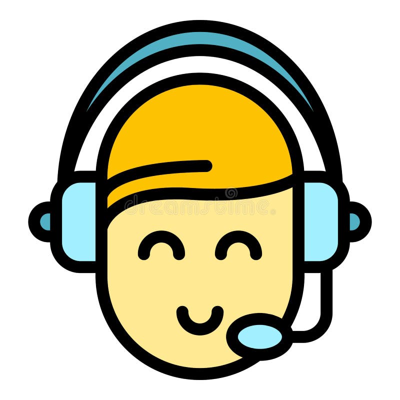 Call Center Icon Color Outline Vector Stock Vector - Illustration of ...