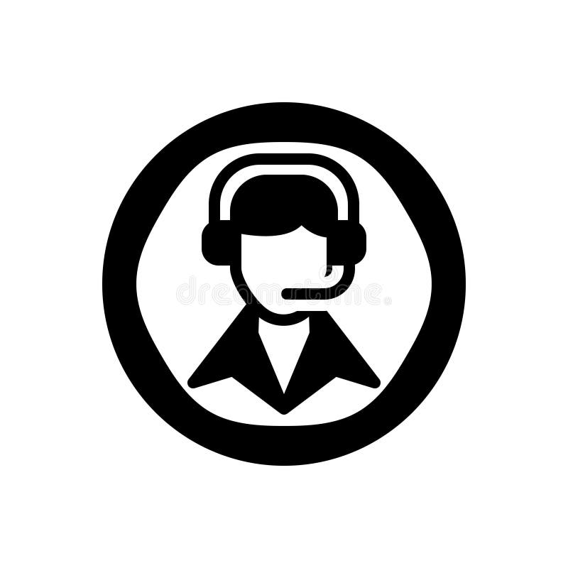 Black Solid Icon for Call Center, Customer and Service Stock Vector ...