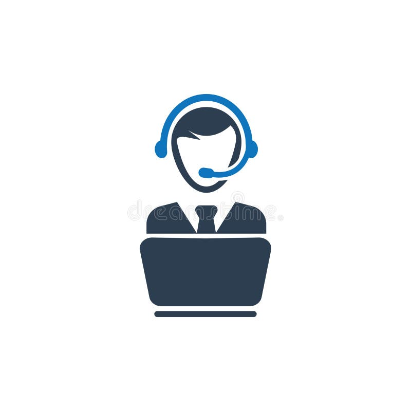Call Center Icon. Customer Service Rep Icon Stock Vector - Illustration ...