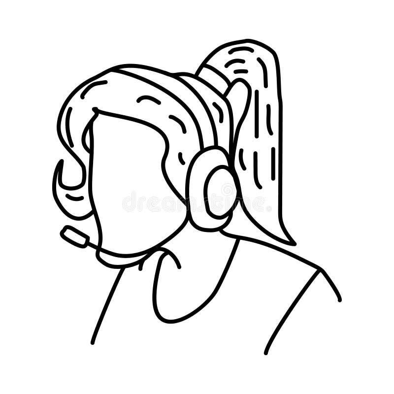 Call Center Icon. Doodle Hand Drawn or Outline Icon Style Stock ...