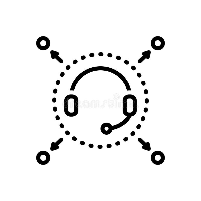 Black Line Icon for Call Center, Headset and Operator Stock ...