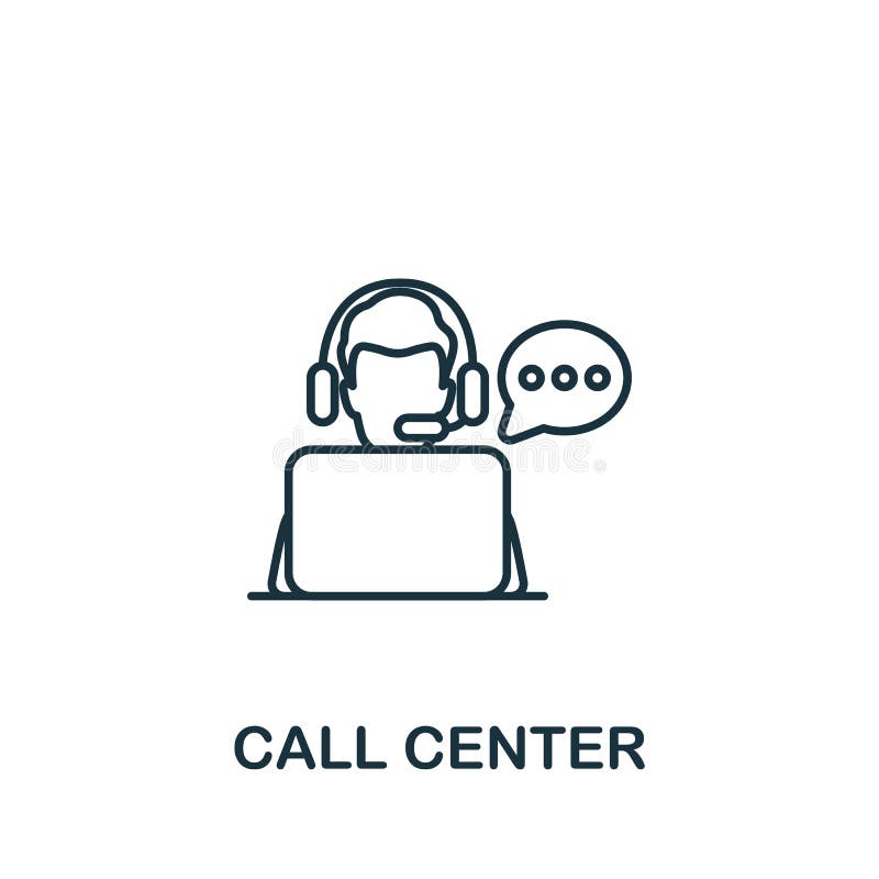 Call Line Icon. Monochrome Simple Call Outlineicon for Templates, Web ...