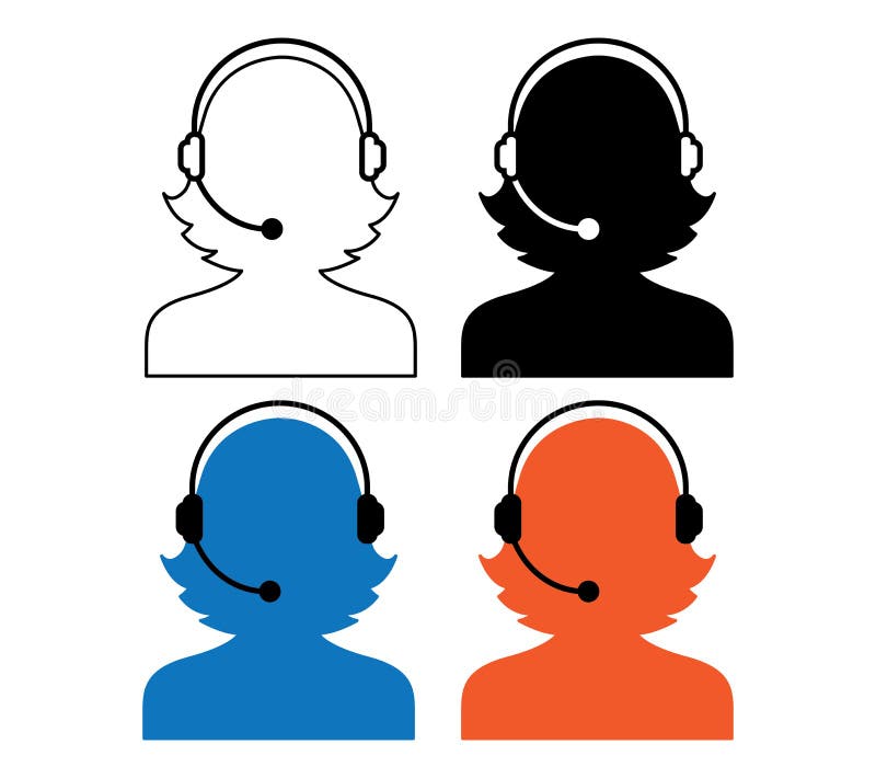 Call Center Man Icon stock vector. Illustration of flat - 81258408