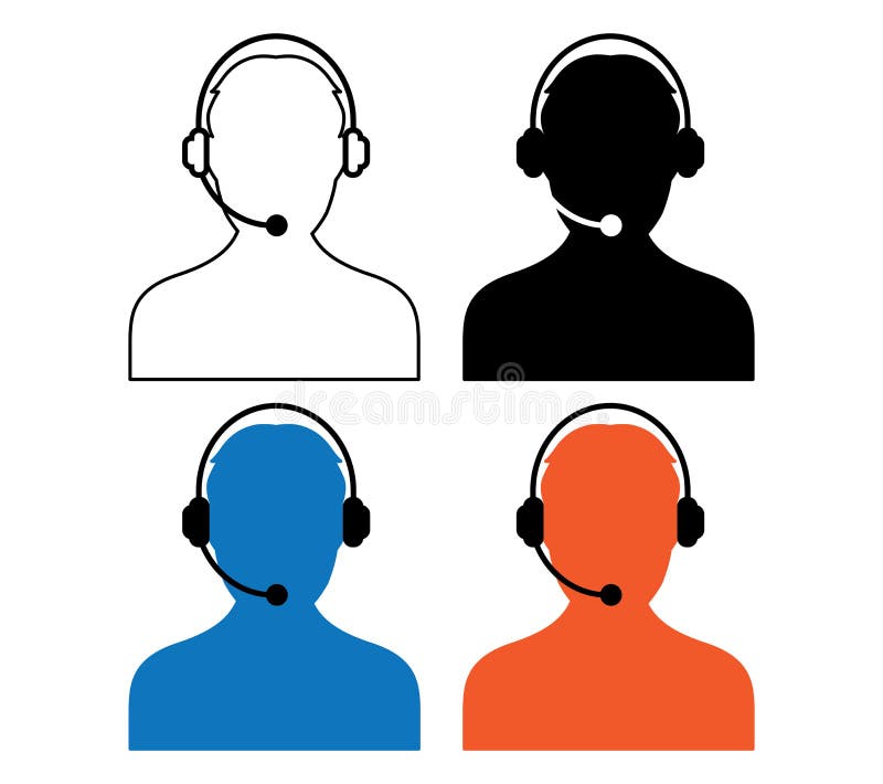 Call Center Icon Set stock illustration. Illustration of assistance ...
