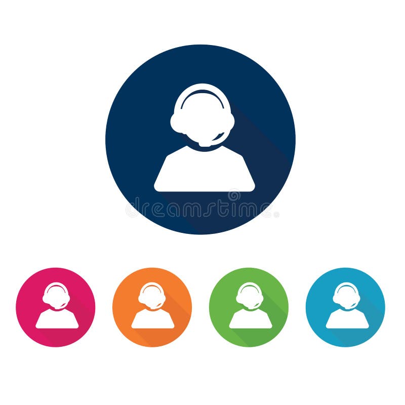 Call Center Operator. Icon Set. Vector. Stock Illustration ...