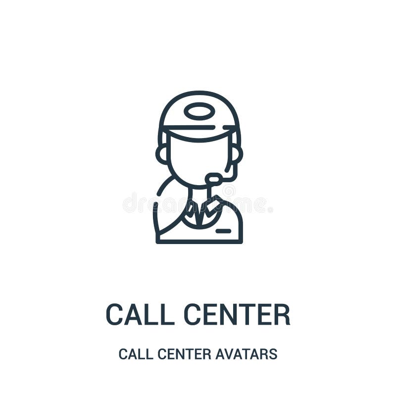 Call Center Icon Vector from Call Center Avatars Collection. Thin Line ...