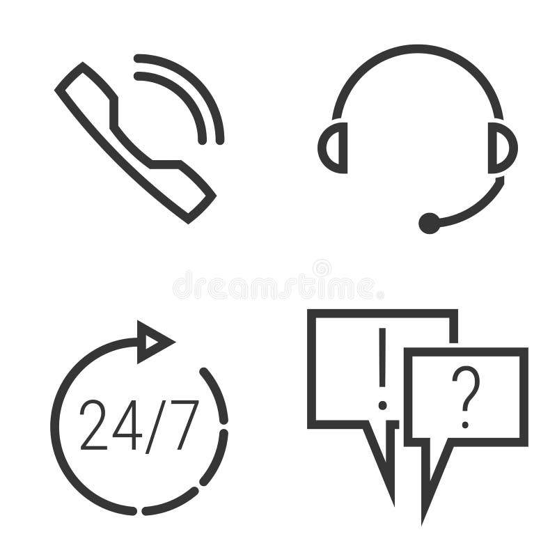 Simple Vector Icons. Flat Illustration on a Theme Call Center Stock ...
