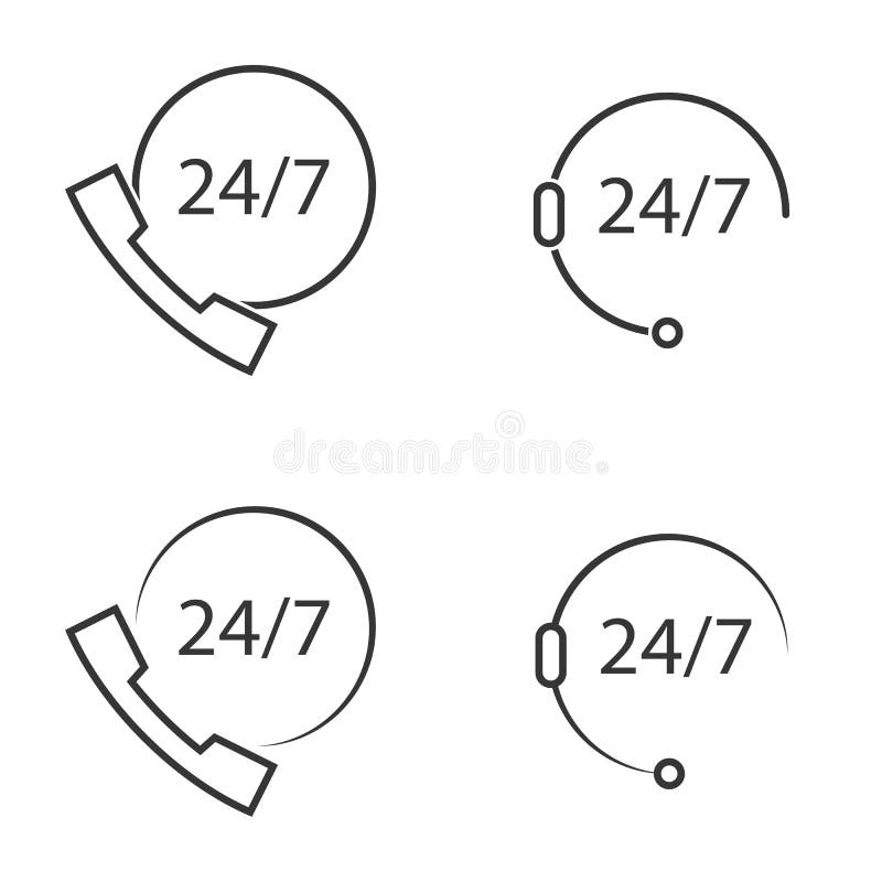 Simple Vector Icons. Flat Illustration on a Theme Call Center Stock ...