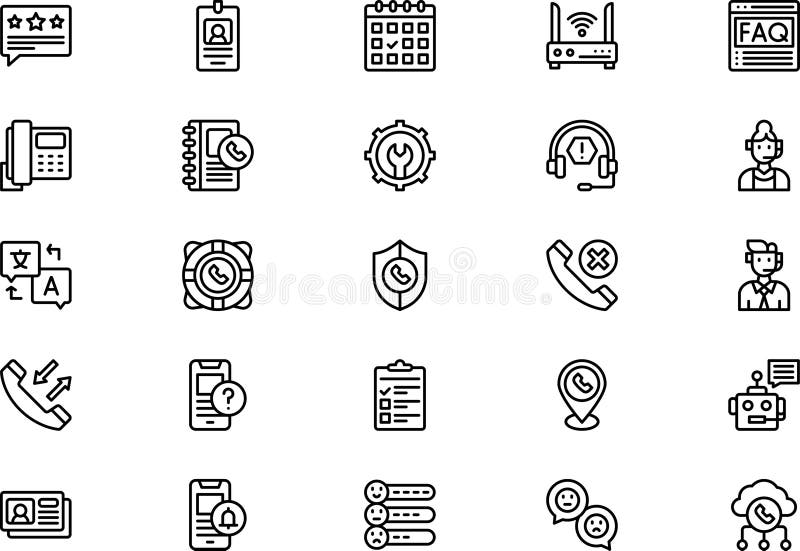 Call Center Icons Collection is a Vector Illustration with Editable ...