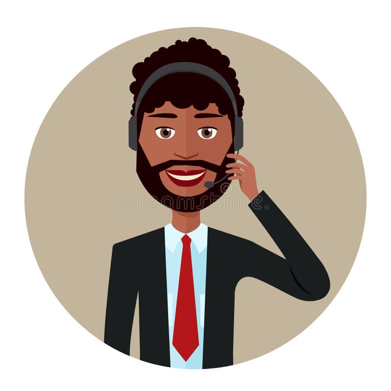 Call Center Icons Man Vector Cartoon Flat Illustration Isolated EPS 10 ...