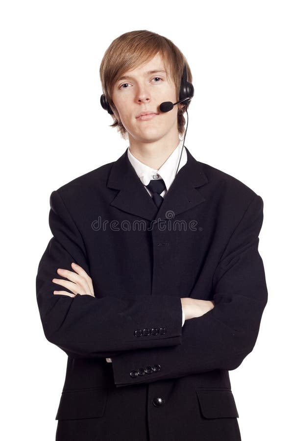 Call center male operator stock photo. Image of executive - 23494350