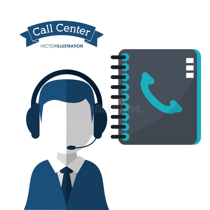 Call Center Man Assistance Directory Contact Stock Illustration ...