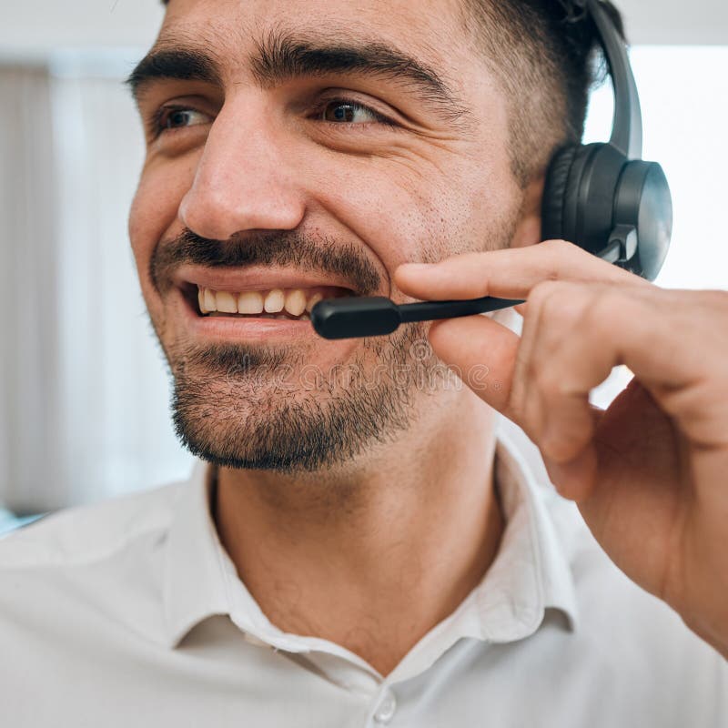 Call Center, Man or Face of Happy Consultant for Customer Service ... Call Center, Man or Face of Happy Consultant for Customer Service ...