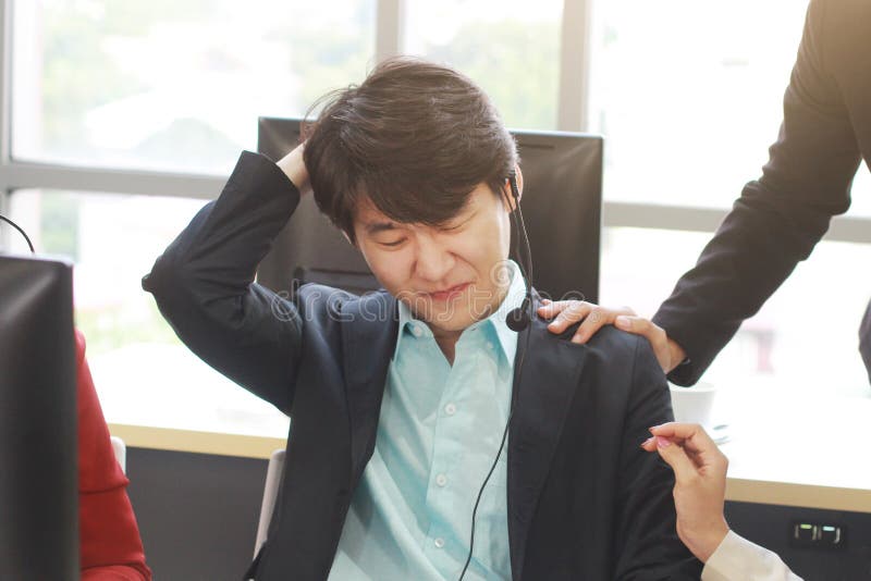 Sad man from support staff stock photo. Image of center - 3145312