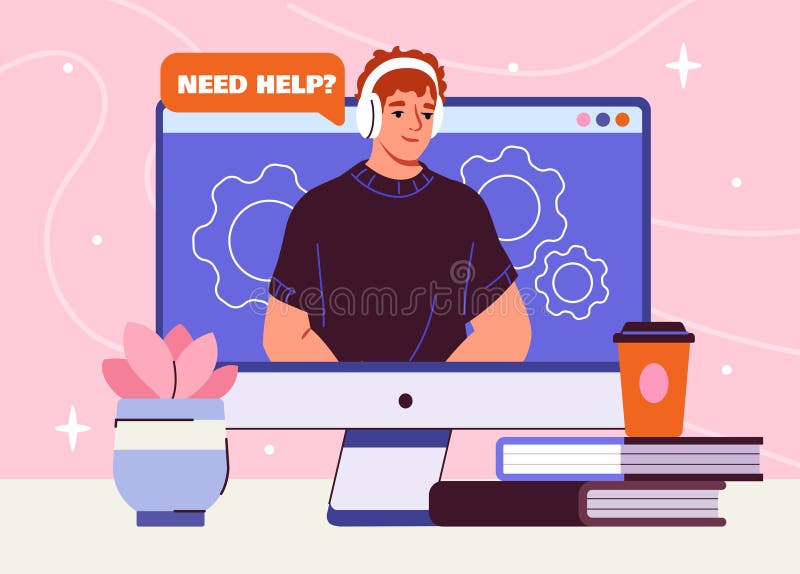 Call Center Man Vector Concept Stock Illustration - Illustration of ...