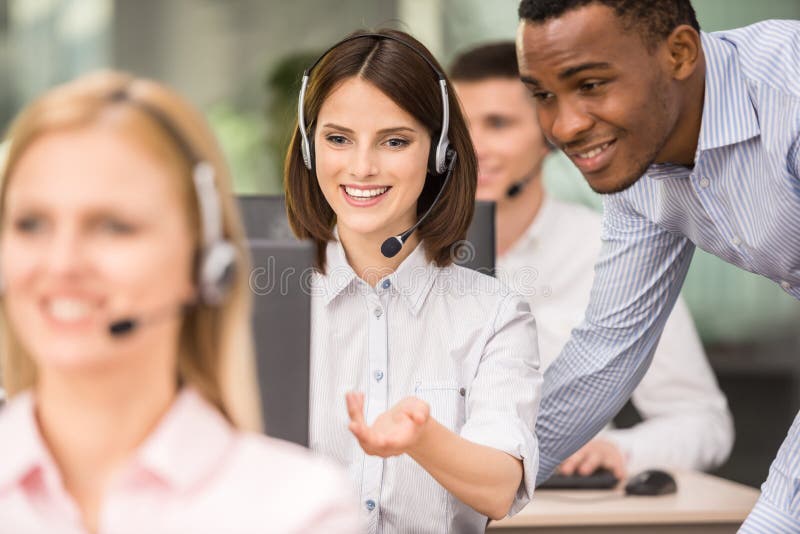 Call center stock photo. Image of happy, male, conversation - 55619210