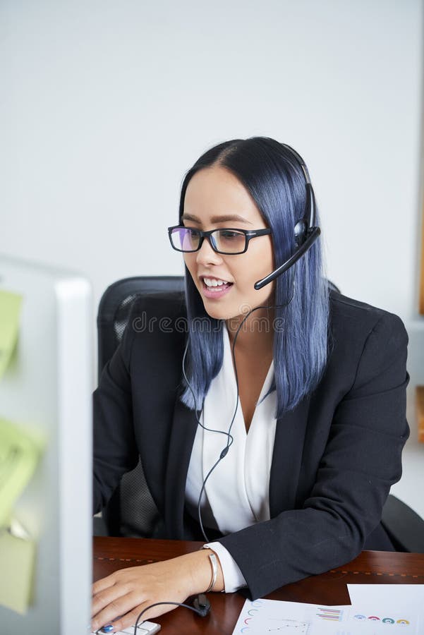 Call center manager stock photo. Image of talking, businesswoman ...