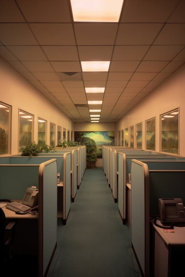 Call Center Office with Motivational Posters on Walls Stock ...