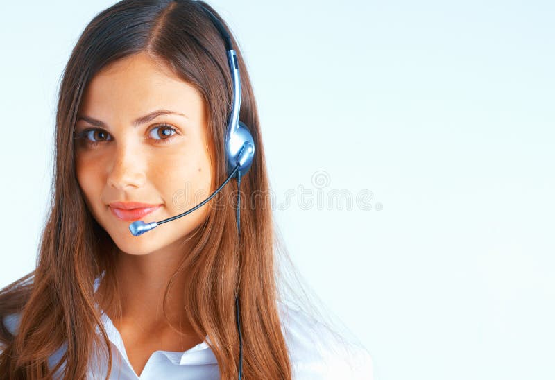 Customer Service Operator-Isolated White Stock Photo - Image of call ...