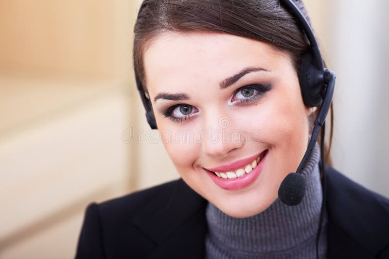 Call center operator stock image. Image of receptionist - 19080777