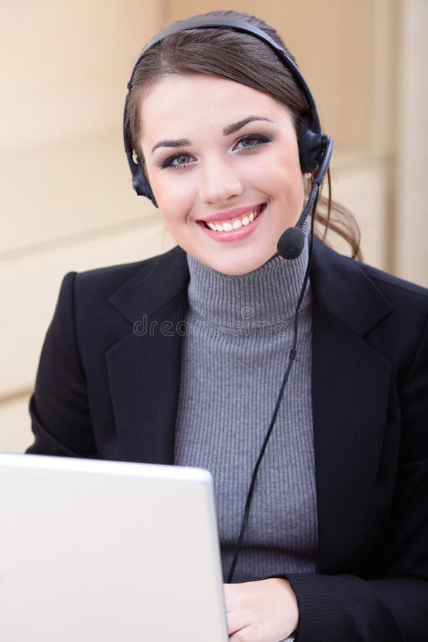 Call center operator stock image. Image of lips, contact - 19080795