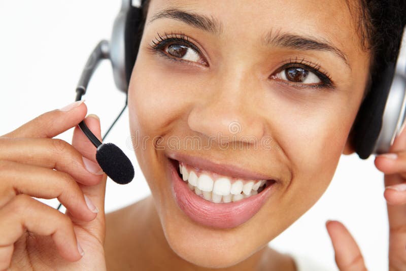 Call center operator stock photo. Image of chin, horizontal - 19908026