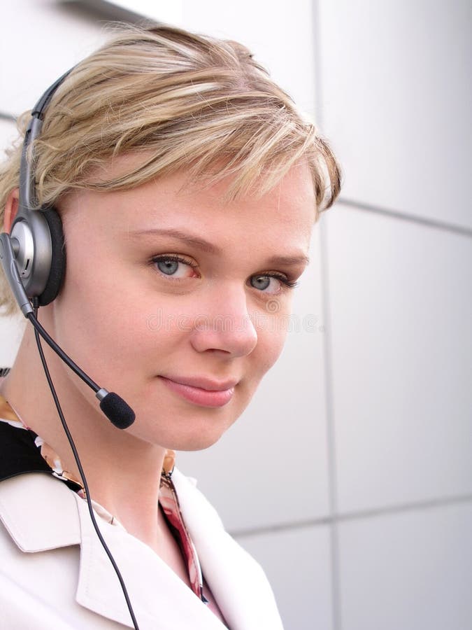 OPERATOR of a CALL CENTER stock image. Image of helpful - 1001105