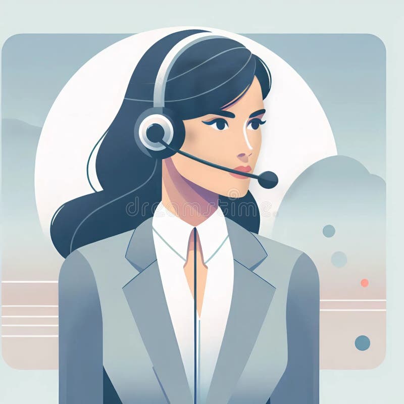 Call center operator stock illustration. Illustration of design - 368878691