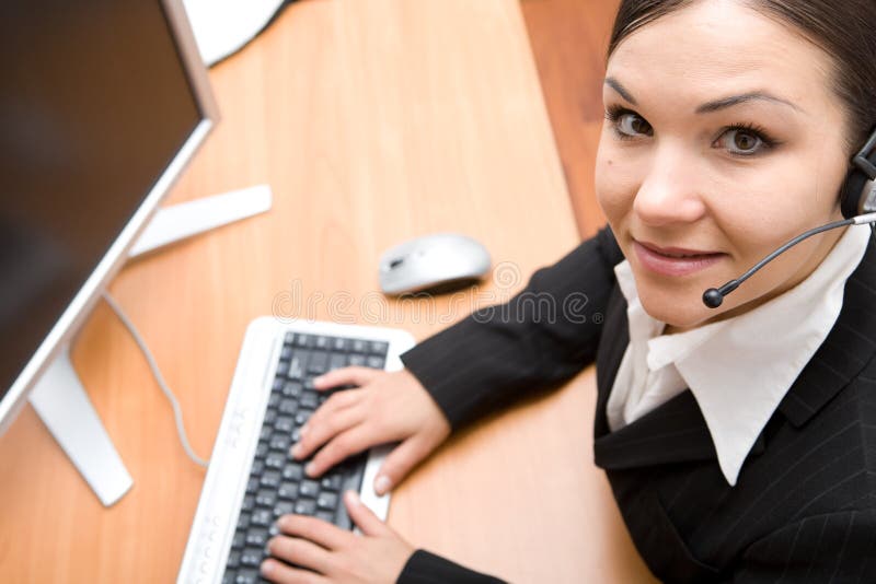 Call center operator stock image. Image of beautiful, friendly - 6372991