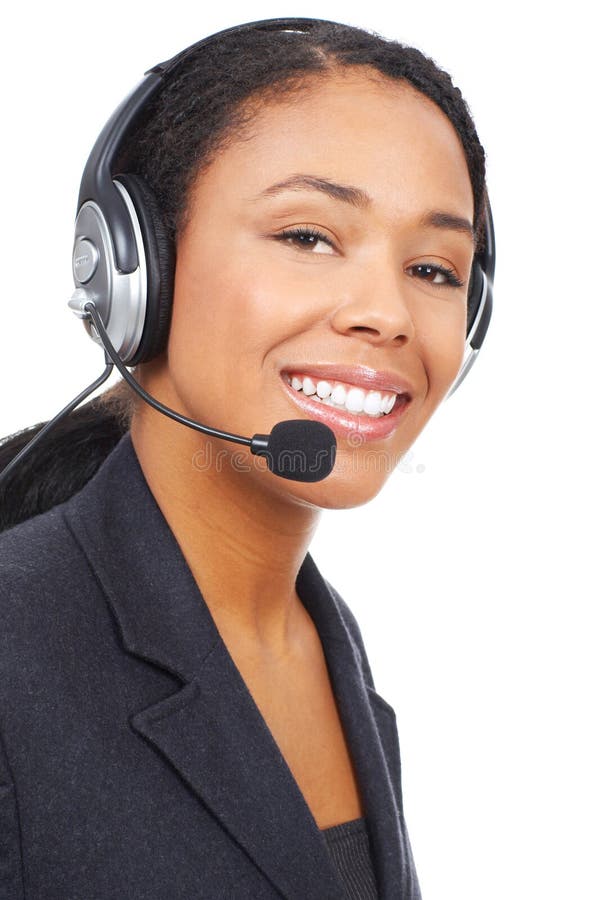African Call Center Operator Stock Image - Image of operator, girl ...