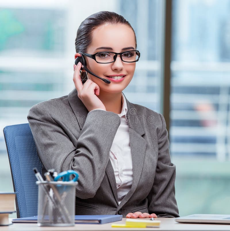 Call Center Operator in Business Concept Stock Photo - Image of ...
