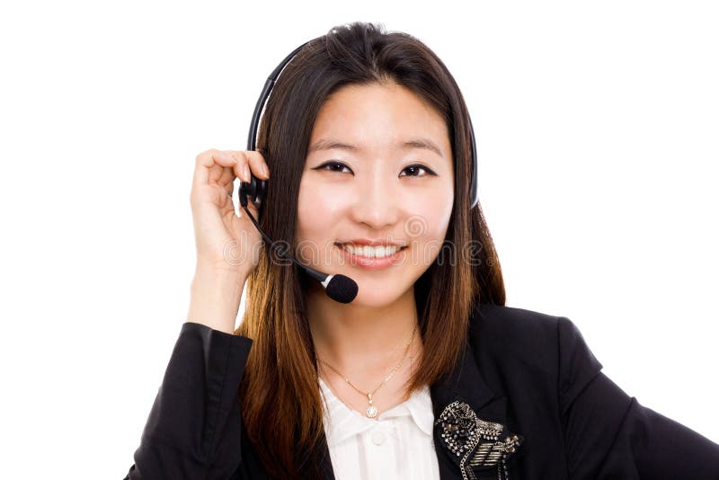 Call Center Operator Business Woman. Stock Image - Image of headphones ...