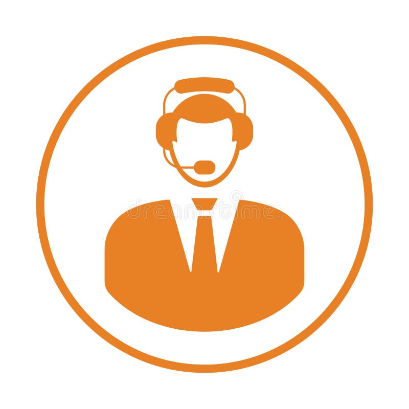 Call Center, Customer Support Icon. Orange Color Vector Stock Vector ...