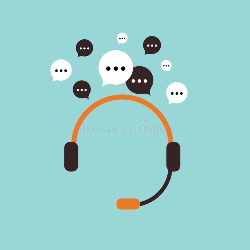 Operator with Headset Vector Illustration Stock Vector - Illustration ...