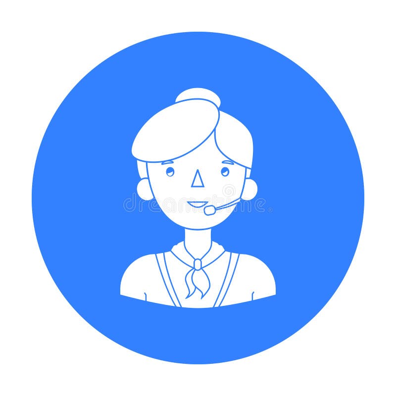 Call Center Operator Icon in Monochrome Style Isolated on White ...