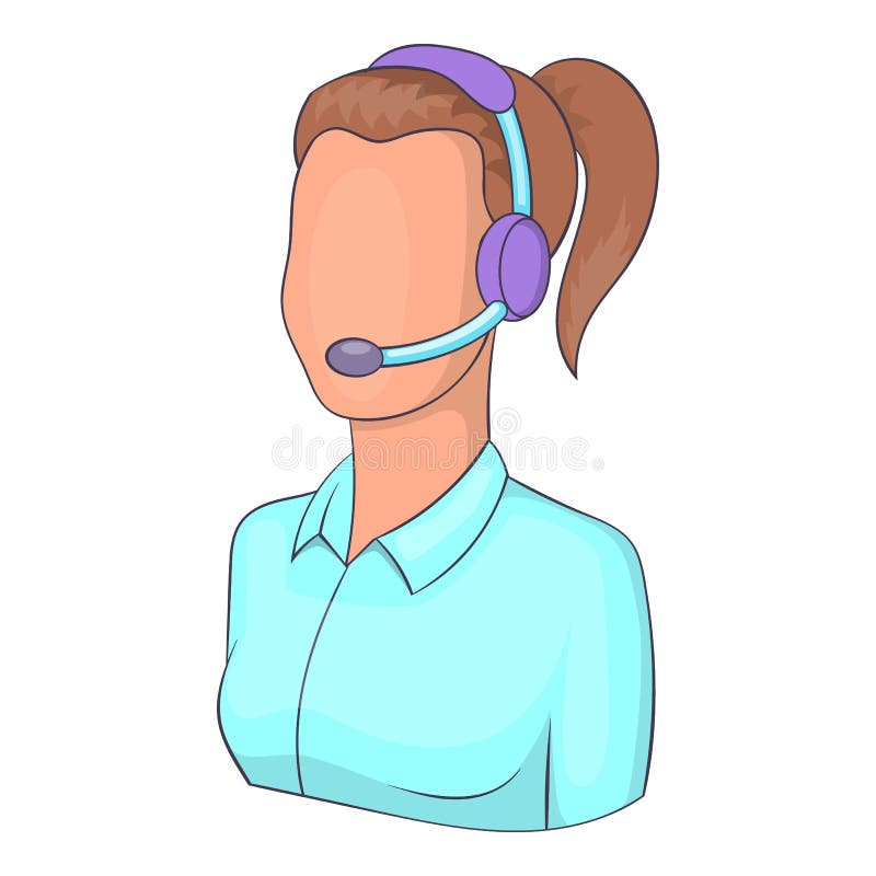 Call Center Operator Icon, Cartoon Style Stock Vector - Illustration of ...